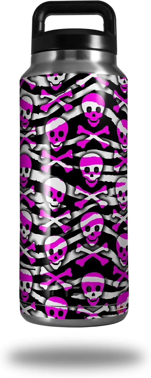 Amazon.com: Zebra Pink Skulls - Decal Style Skin Wrap fits Yeti Rambler ...