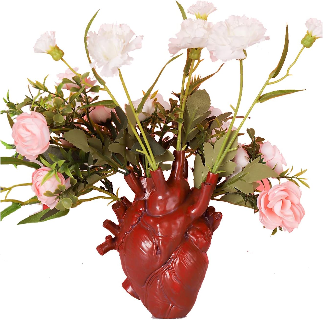 Amazon.com: Anatomical Heart Vase Resin Heart Vases for Flowers ...