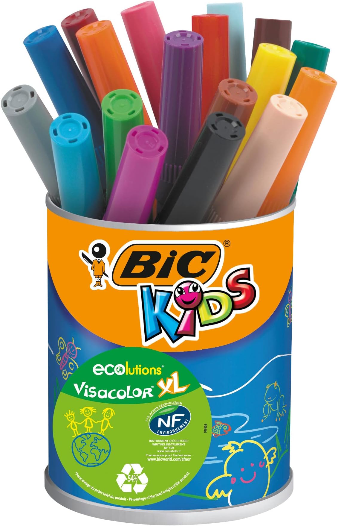 BIC Kids Visacolor XL ECOlutions Colouring Pens 18 Pot : Amazon.co.uk ...