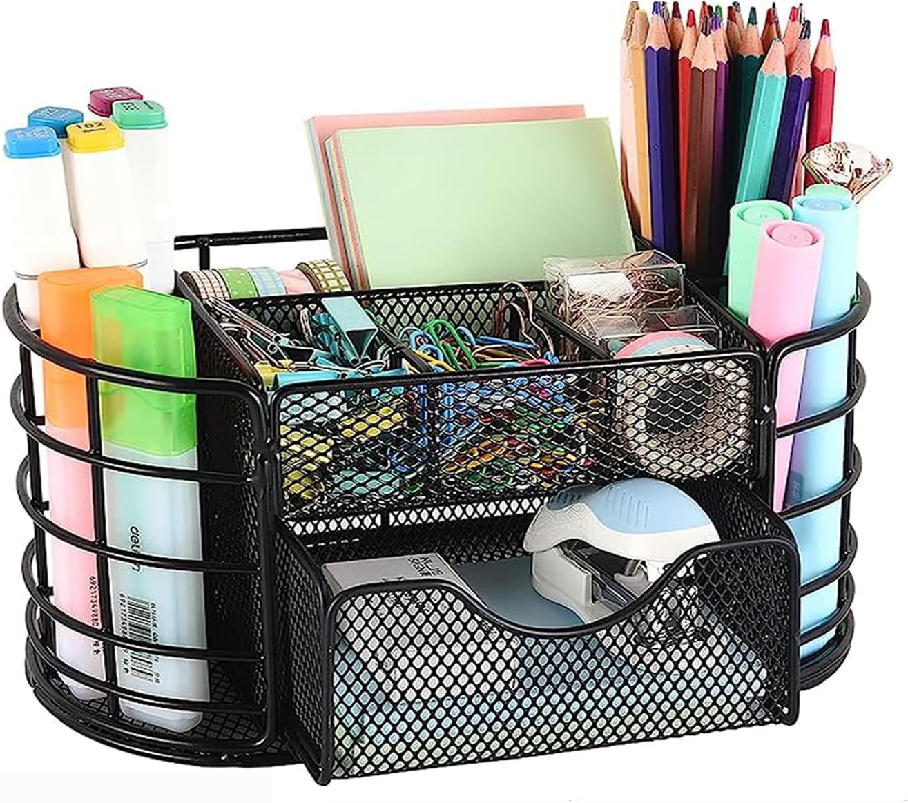 Amazon.com: Comix Mesh Pen Pencil Holder Desk Organizer, 8 Compartment ...