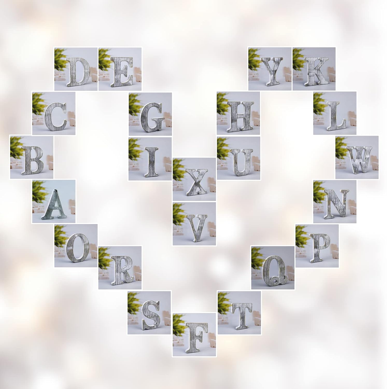 WOODOUNAI Letras de madera rústica sin terminar de 4 pulgadas para ...