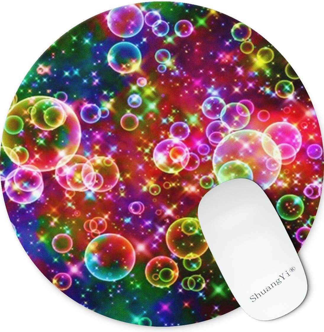 Amazon.com : Shuangyi Colorful Bubbles Mousepad Anti-Slip Round Mouse ...