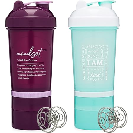 Amazon.com: youcanplato 21oz Protein Shaker Bottle with Powder Storage ...