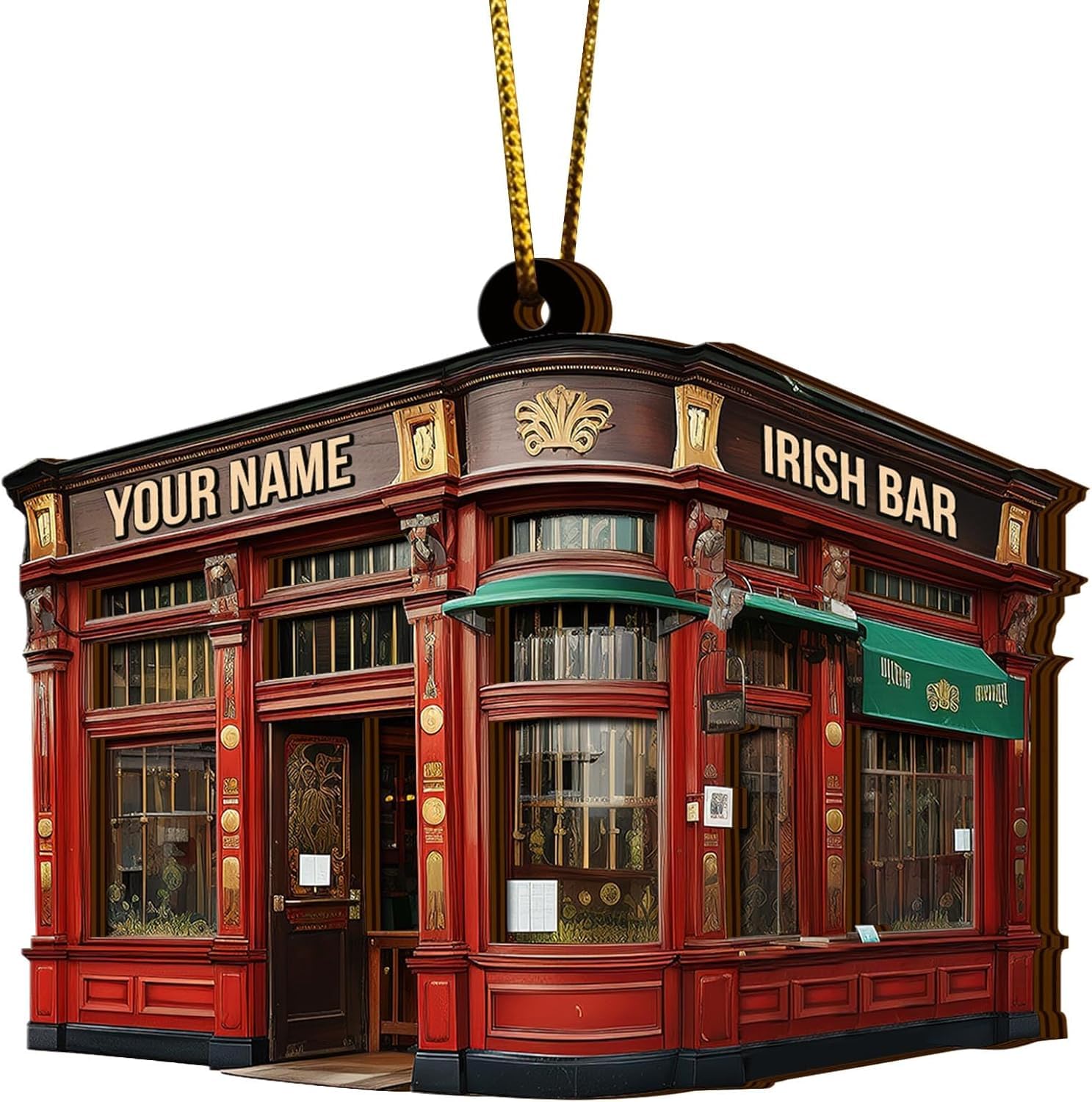 Amazon.com: WODORO Custom Irish Pub 2-Layer Wooden Ornament, Irish ...