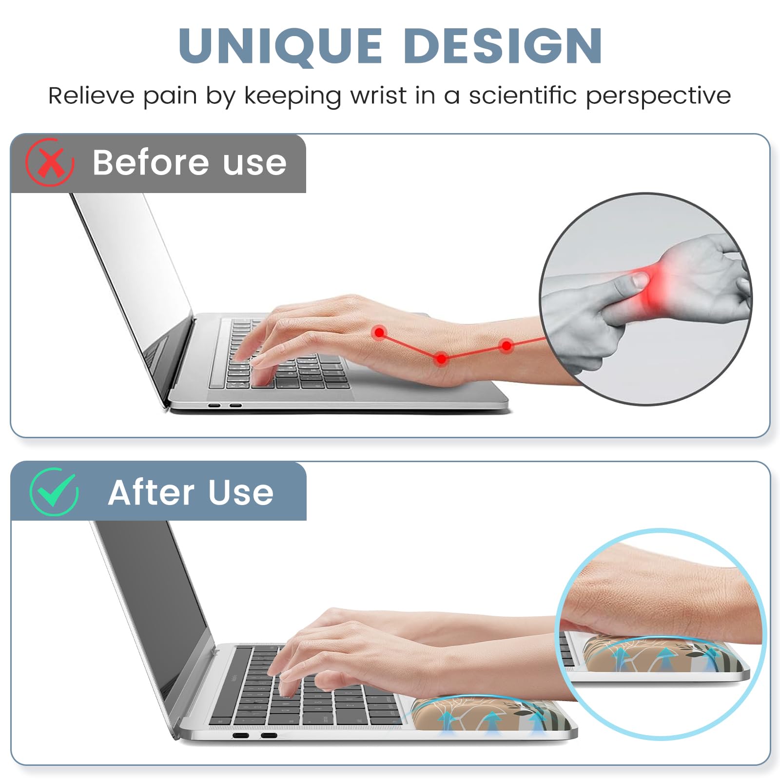Snapklik.com : iCsso Keyboard Wrist Rest For Laptop, Wrist Rest For ...