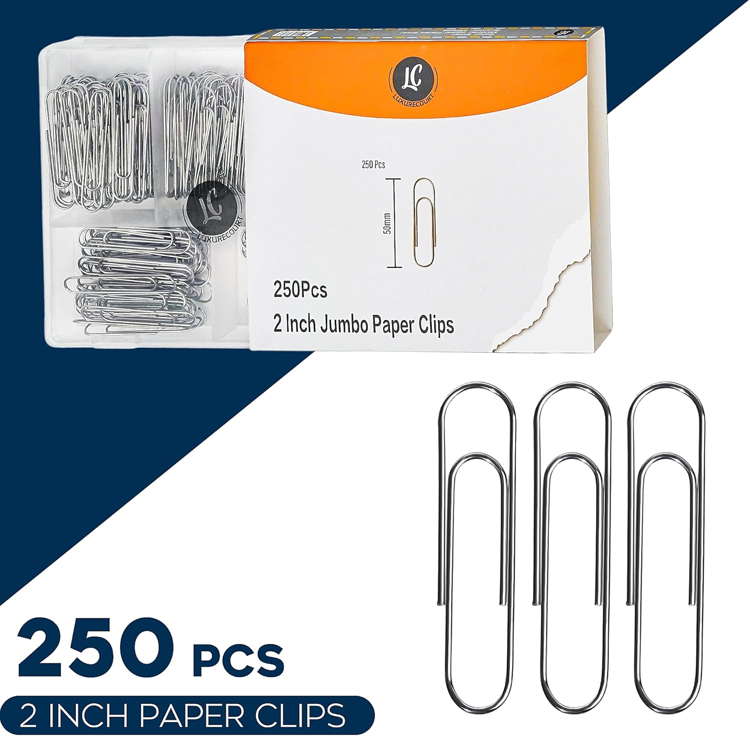 Paquete de 250 clips de papel de 2 pulgadas de gran tamaño Clips ...