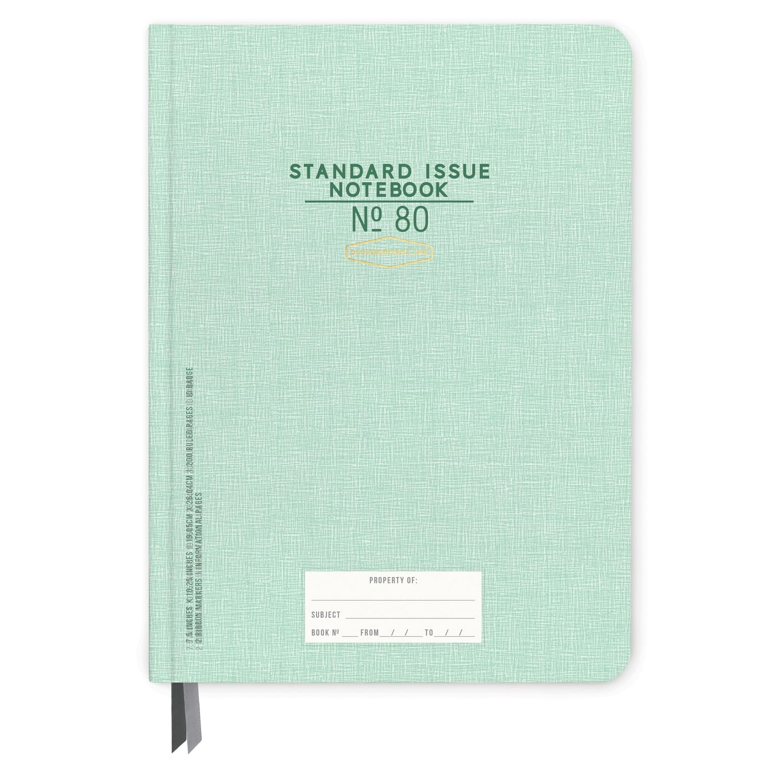 DesignWorks Ink Green Standard Issue Notebook No. 80 19 x 26 cm Jumbo ...