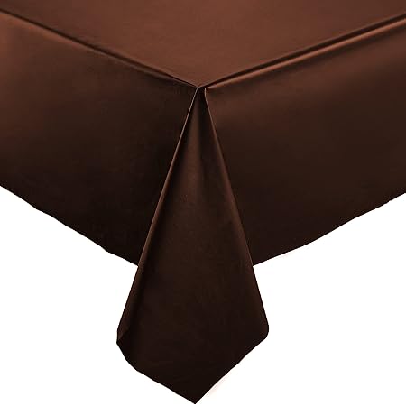 Amazon.com: Brown Plastic Tablecloths 2 Pack Disposable Table Covers 54 ...
