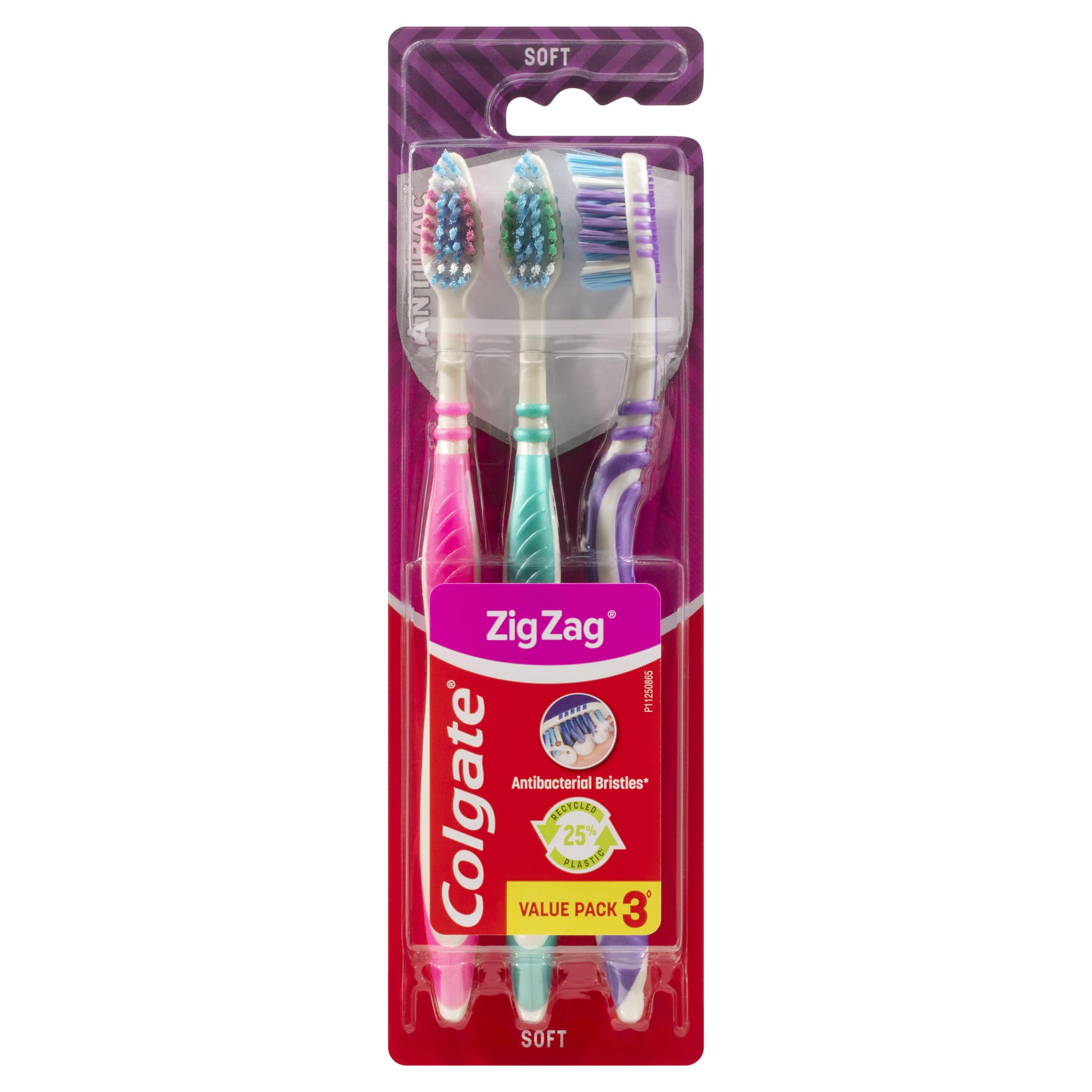 Colgate Zig Zag Manual Toothbrush, Value 3 Pack, Soft Bristles ...