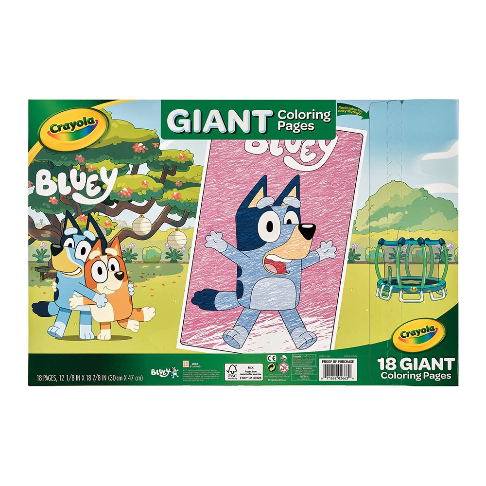 CRAYOLA Giant Colouring Book – Bluey | 18 Pages of Bluey Colouring Fun ...