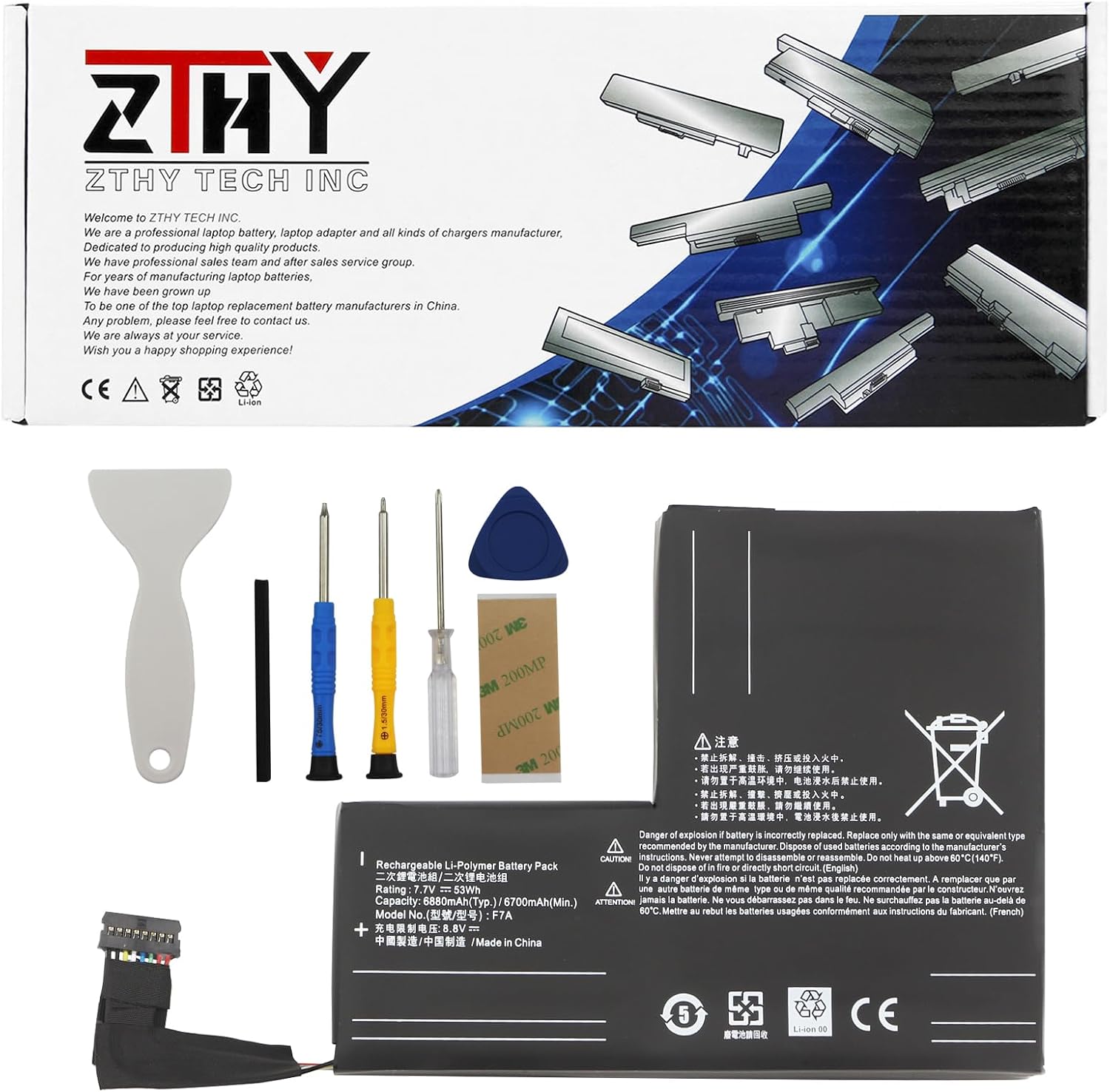 Amazon.com: ZTHY 53Wh 6880mAh F7A F7G Battery Replacement for Steam ...