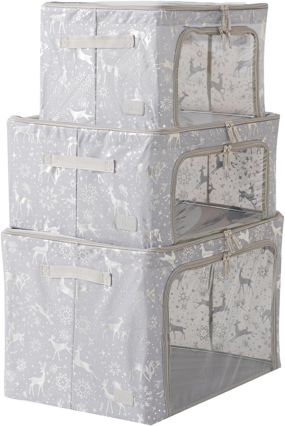 Periea 'Eve' Set of 3 Christmas decoration storage boxes in large ...