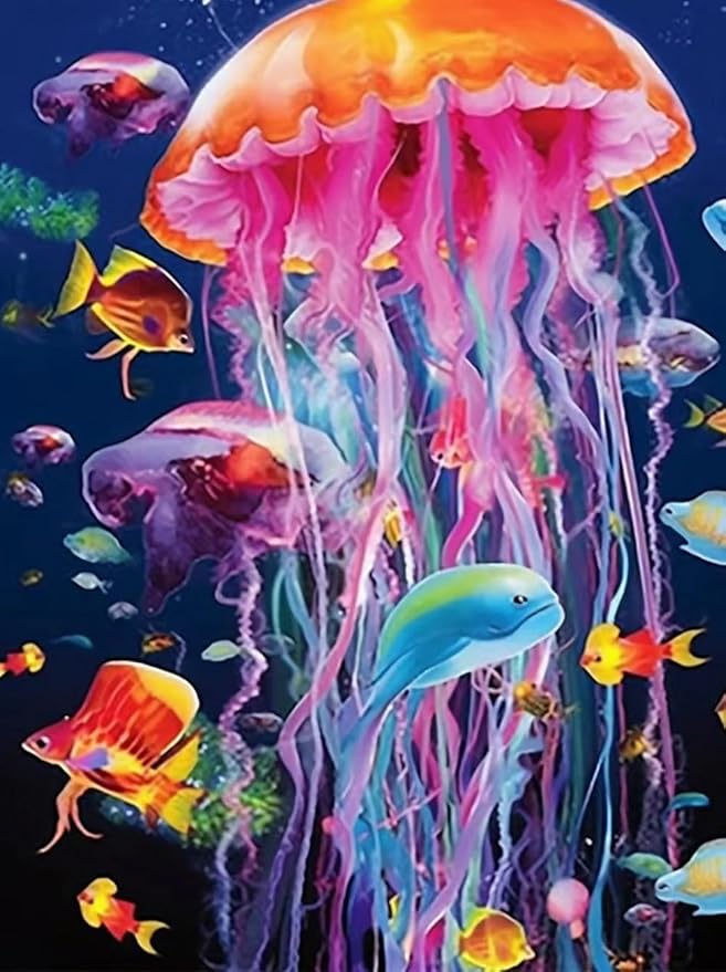 Amazon.com: F-CANLAN Round Full Drill Diamond Painting Set, 5D DIY ...