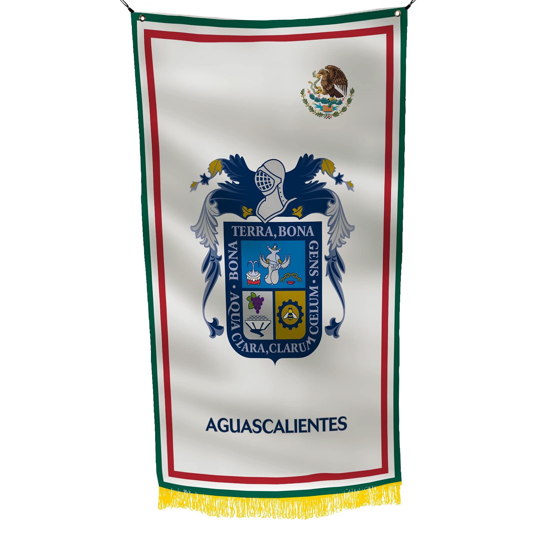 Aguascalientes Flag Aguascalientes State Map Flag, Mexico" Essential