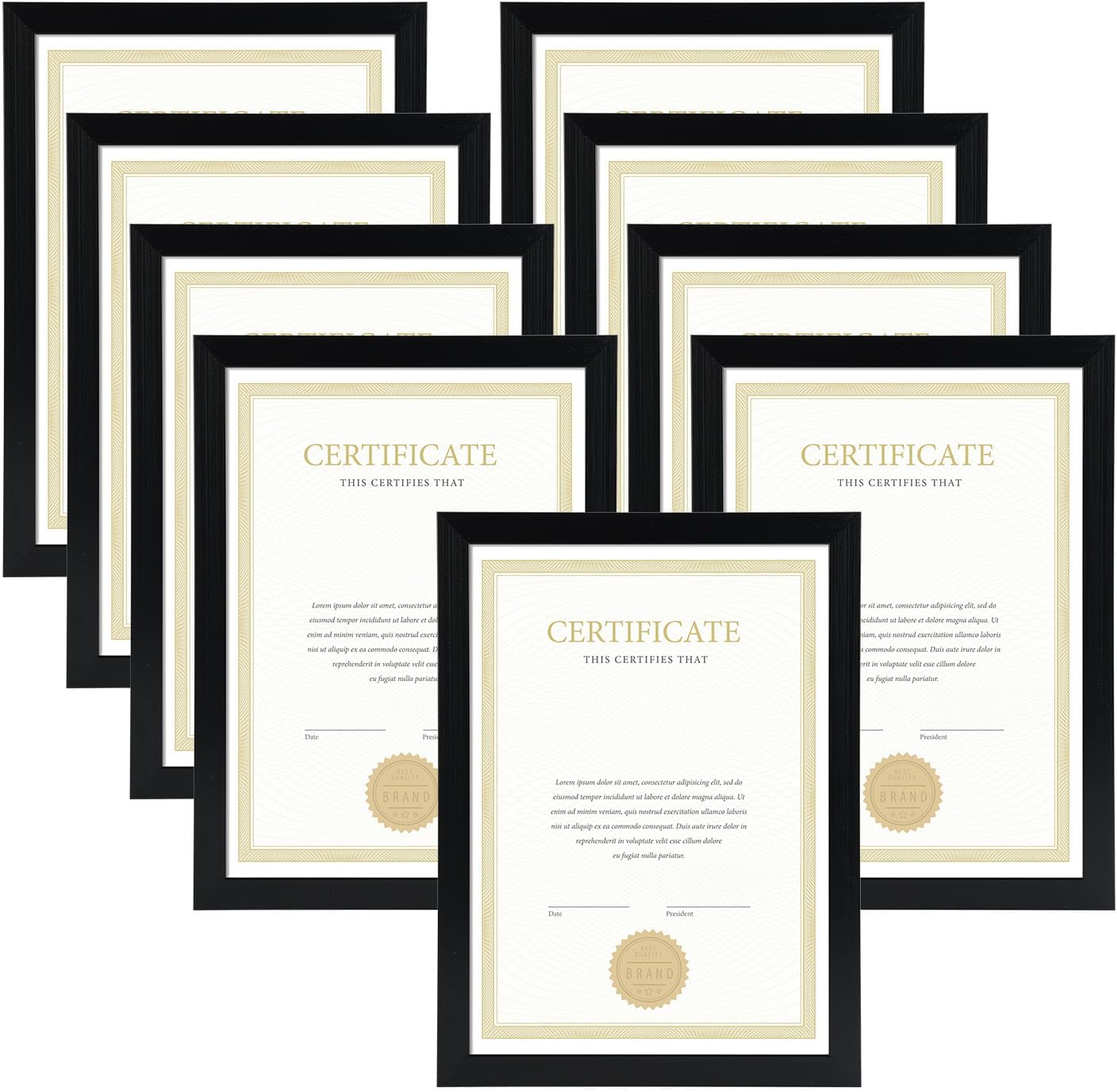 EYMPEU Black A4 Picture Frame, 9 Pack A4 Photo Frame, A4 Certificate ...