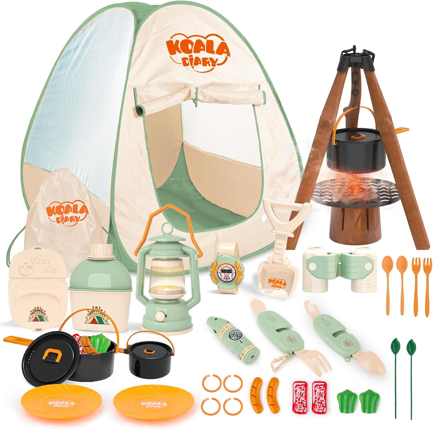 Amazon.com: deAO Kids Camping Toys Set with Play Tent, 23 PCS Outdoor ...