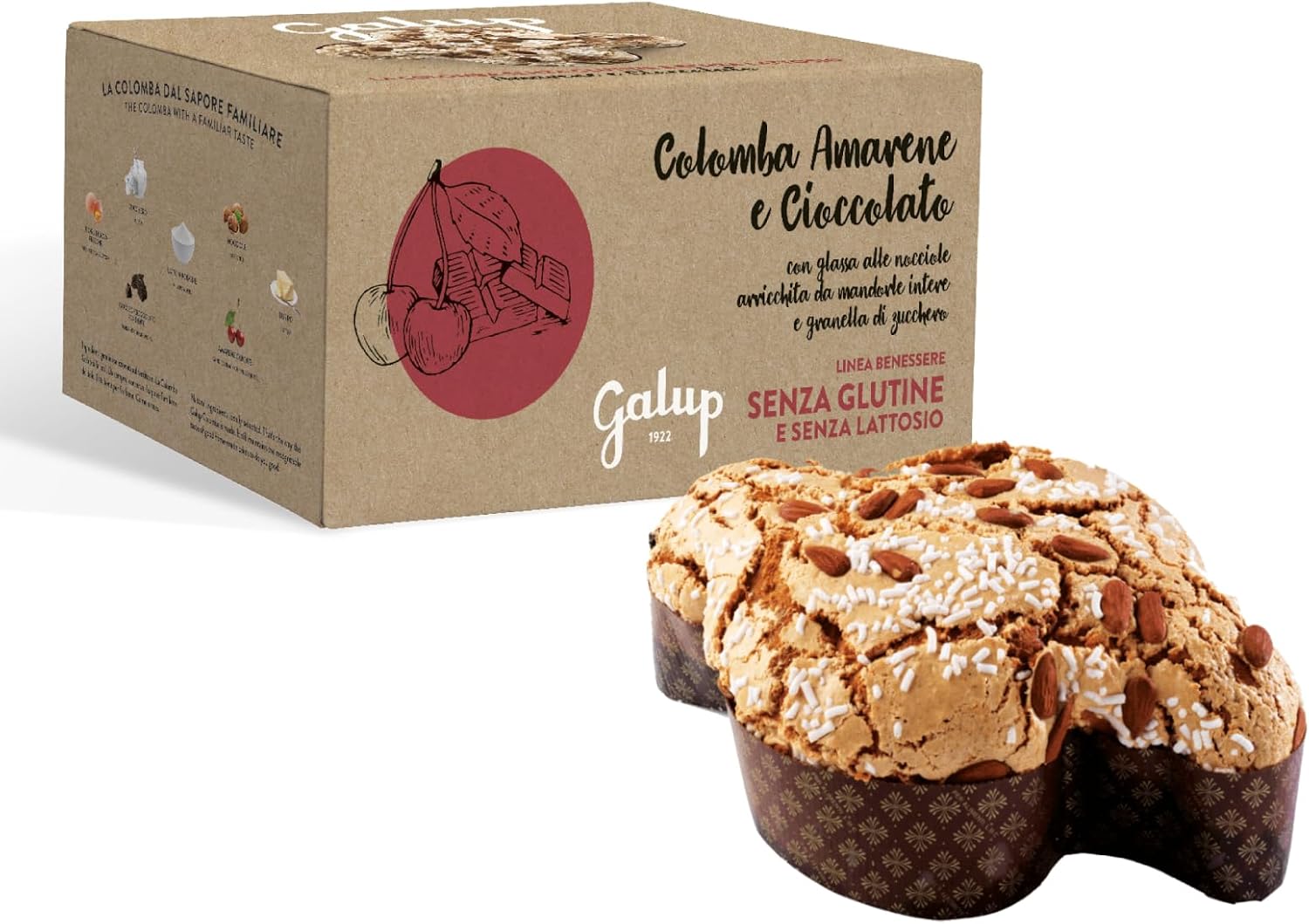 Galup Colomba Pasquale Senza Glutine e Lattosio, Colomba con Amarene e ...