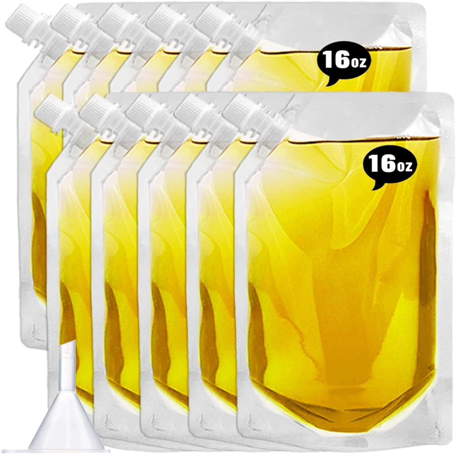 Amazon.com | 18 Pcs Plastic Flasks Reusable Drink Bags Plastic Pouches ...