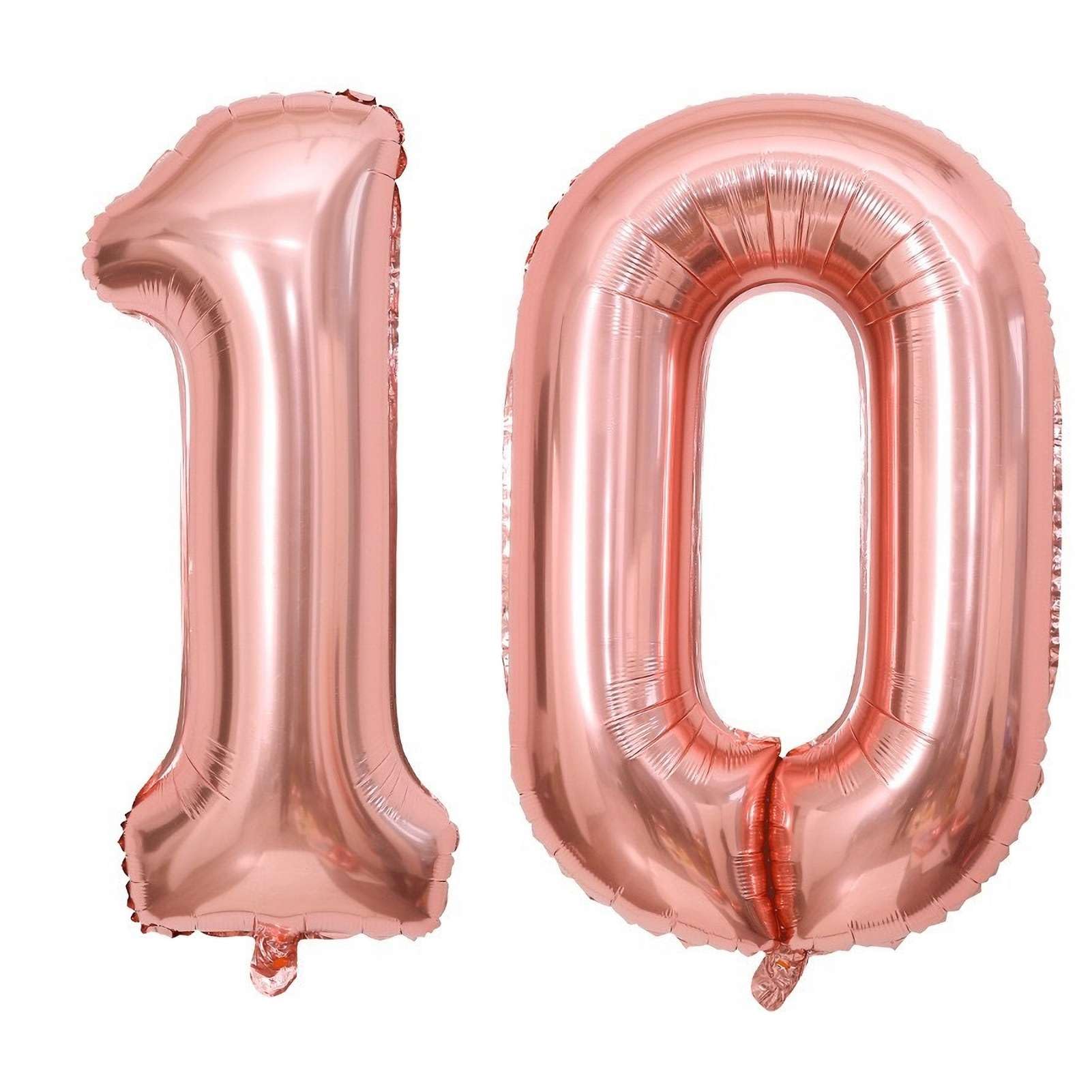 Amazon.com: Lovoir 40 Inch Rose Gold Number Balloon 10 Large Size Jumbo ...