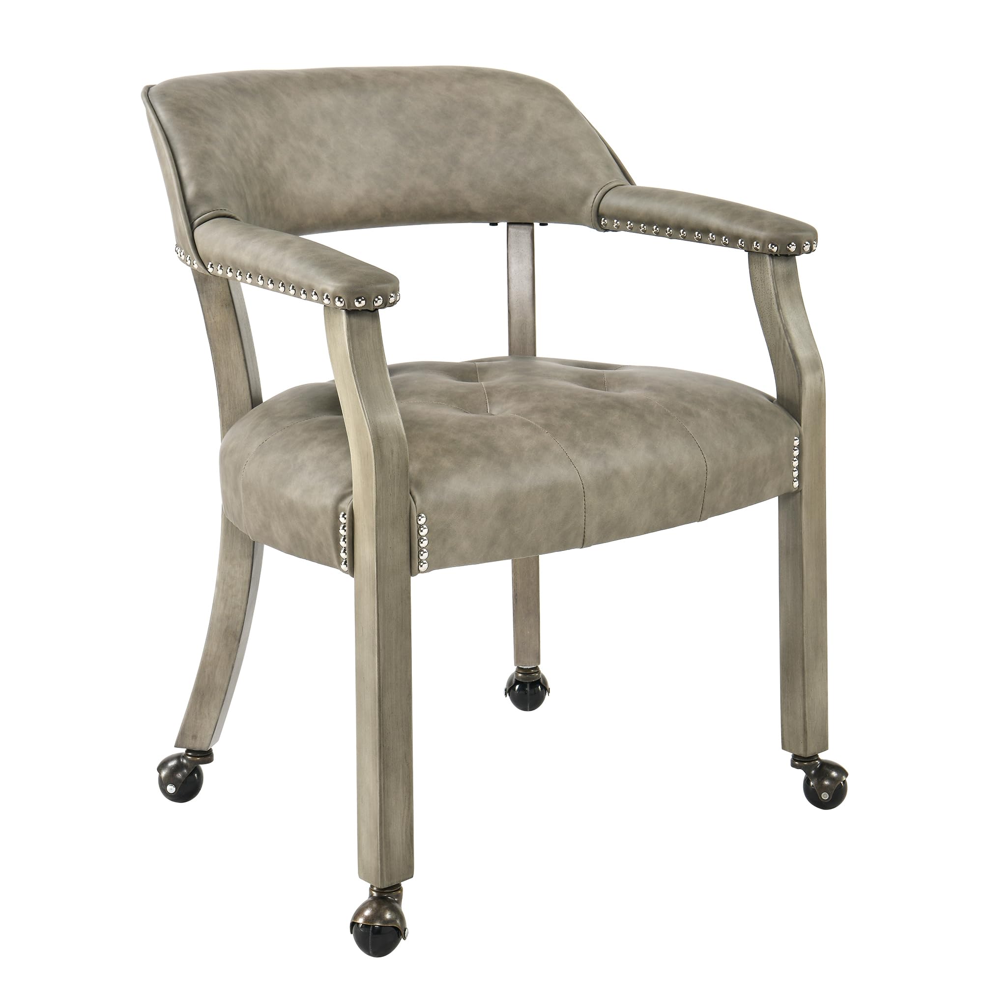 Amazon.com - LEEMTORIG Dining Chairs with Casters and Arms, Large ...