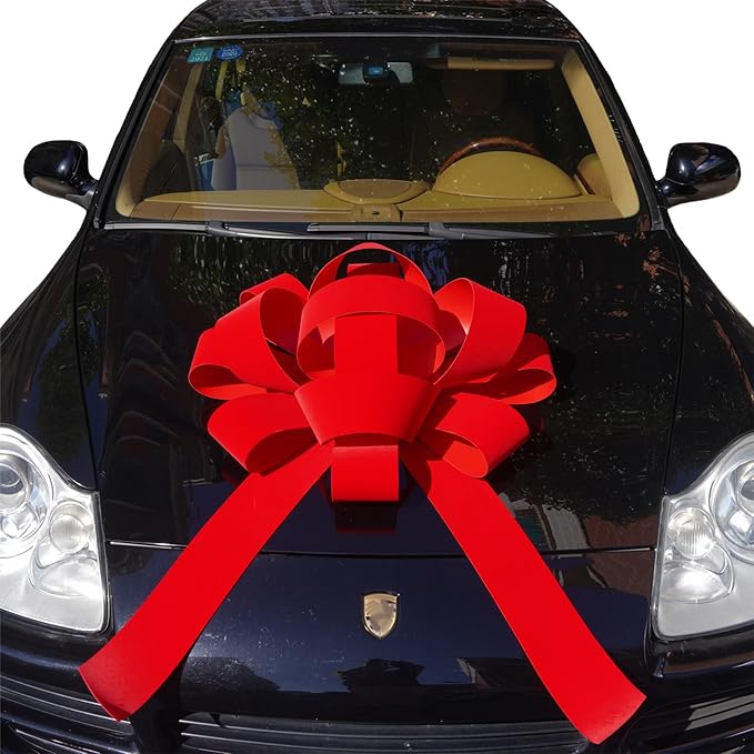 Amazon.com: 30" Giant Car Bow | 30" Red Velvet Car Bow - Big Car Bow ...