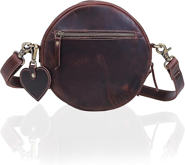 Leather Crossbody Bags for Women Trendy Circle Cross Body Shoulder Bag ...