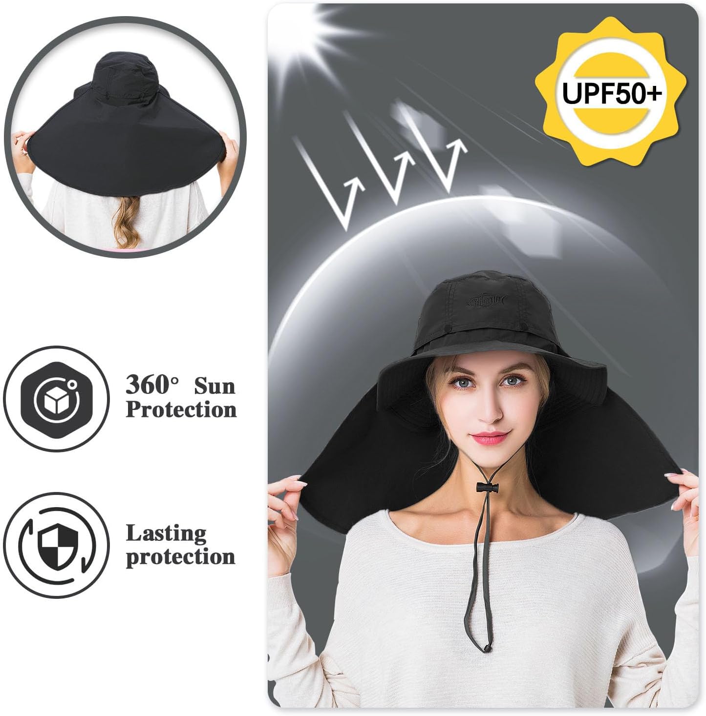 Palmyth Sombrero de red de cabeza, sombrero de sol Safari Hat – Yaxa ...