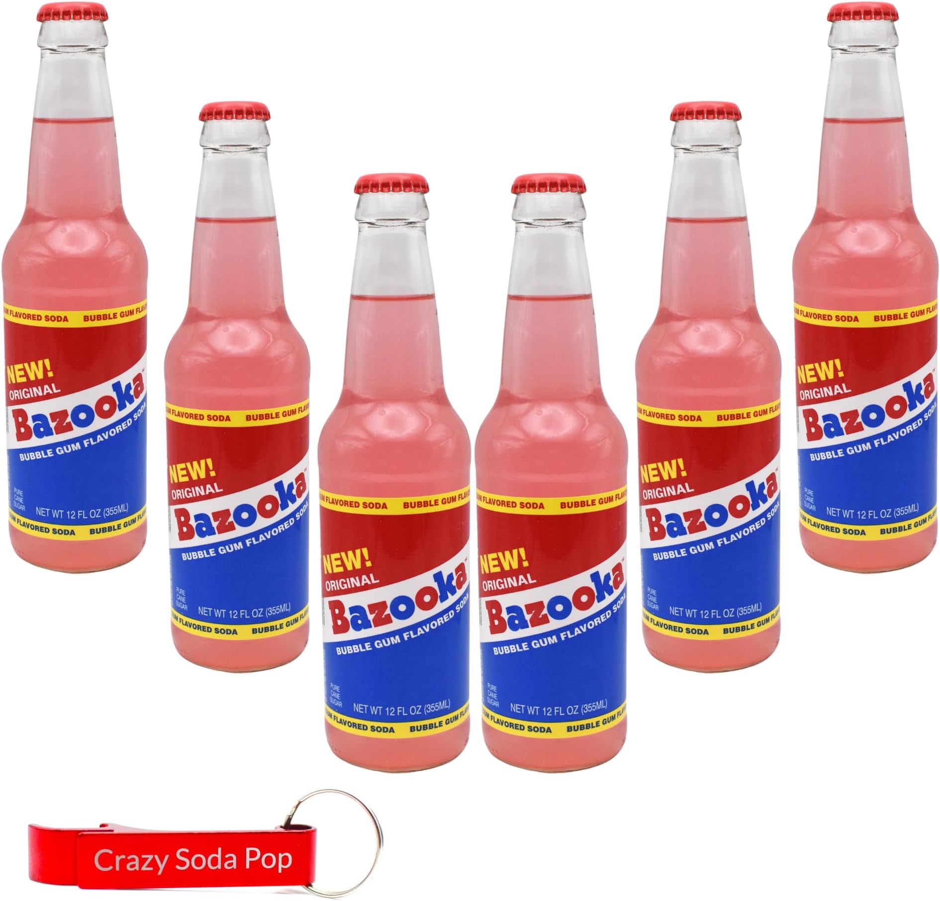 Amazon.com : Generic Bazooka Soda | 6 Pack of Soda Pop with Real Cane ...