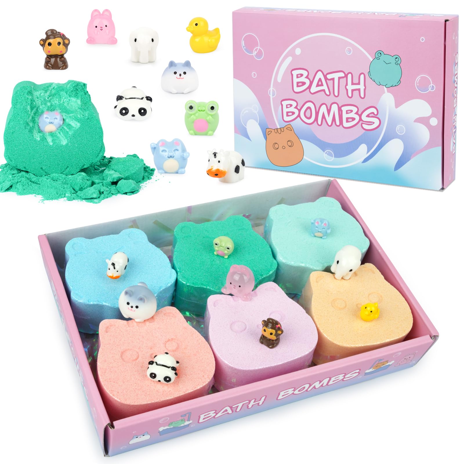 Amazon.com: NIGOWAYS Bath Bombs for Kids - Bath Bombs with Toys Inside,6 Pack Bath Bombs Kids ...