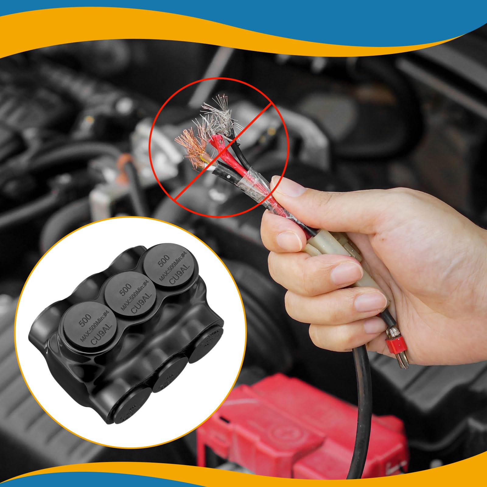 Snapklik.com : Copkim 3 Pcs Black Multi Cable Connector, 3 Wire Ports ...