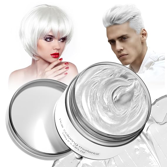 Amazon.com : White Temporary Hair Dye,Temporary Hair Color Wax,Natural ...