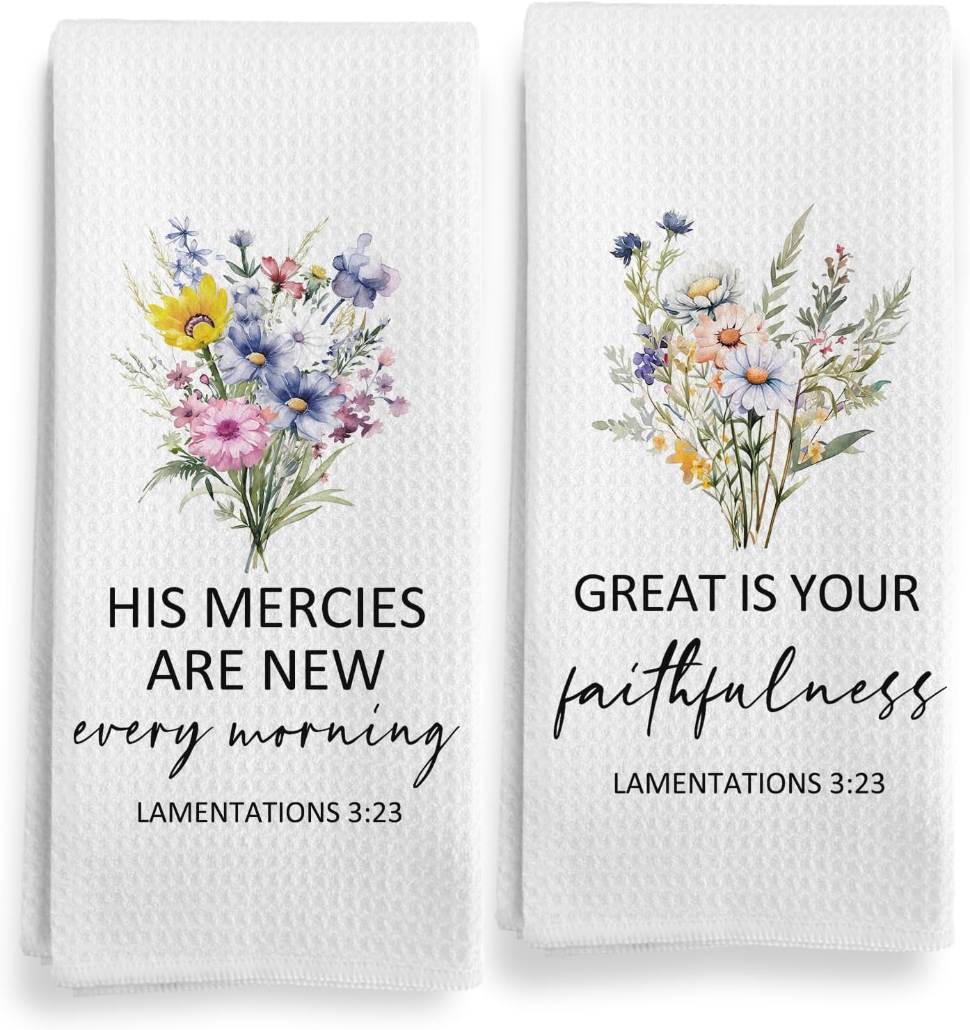 Amazon.com: Qeheb Christian Floral Kitchen Towels,Be Joyful in Hope ...