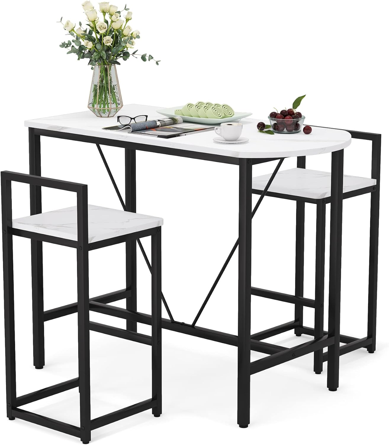 Amazon.com - Tribesigns Bar Table and Chairs Set, 43.3" Pub Bar Dining ...