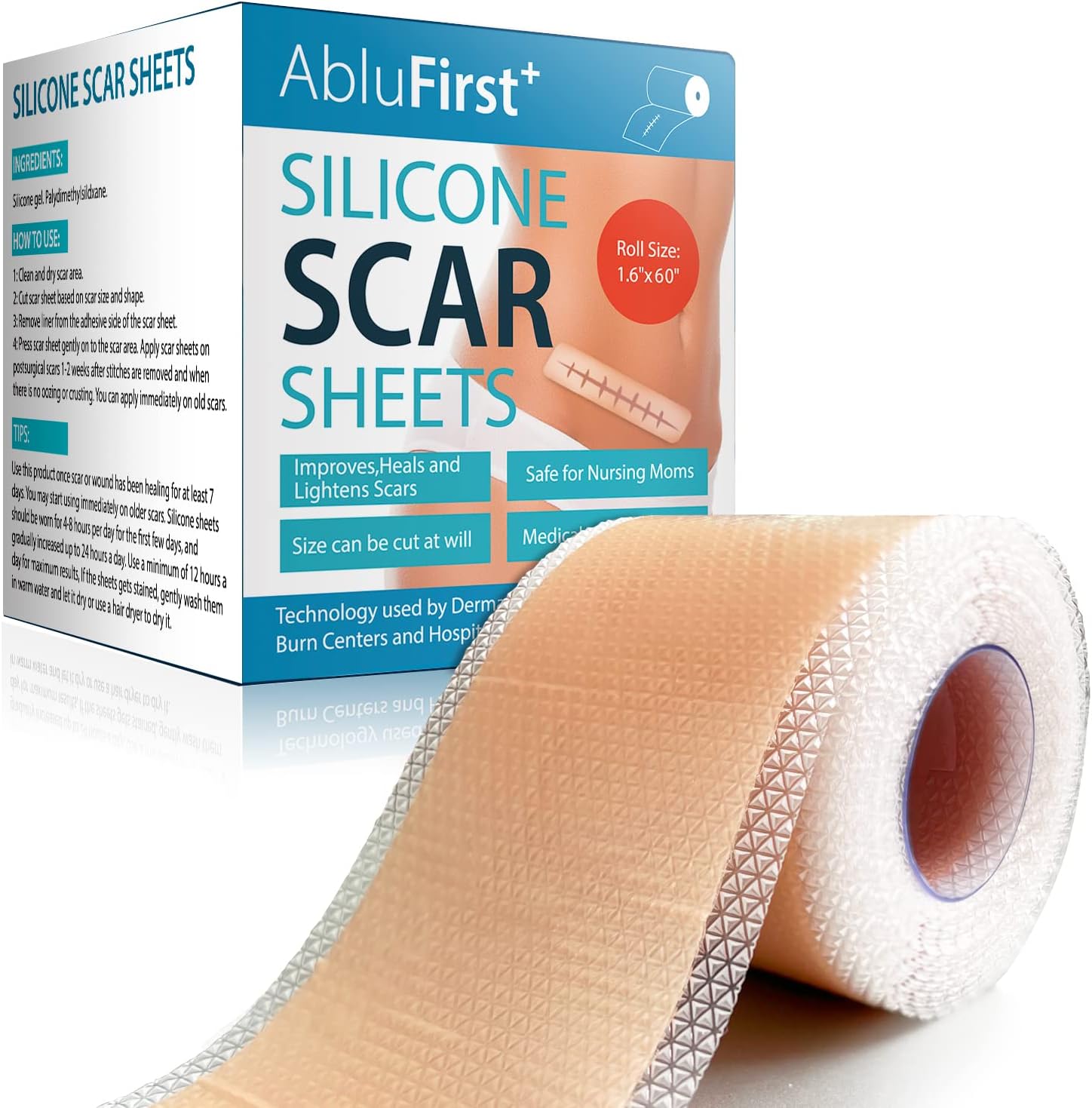 Amazon.com: Medical Grade Silicone Scar Sheet, Silicone Scar Tape (1.6 ...