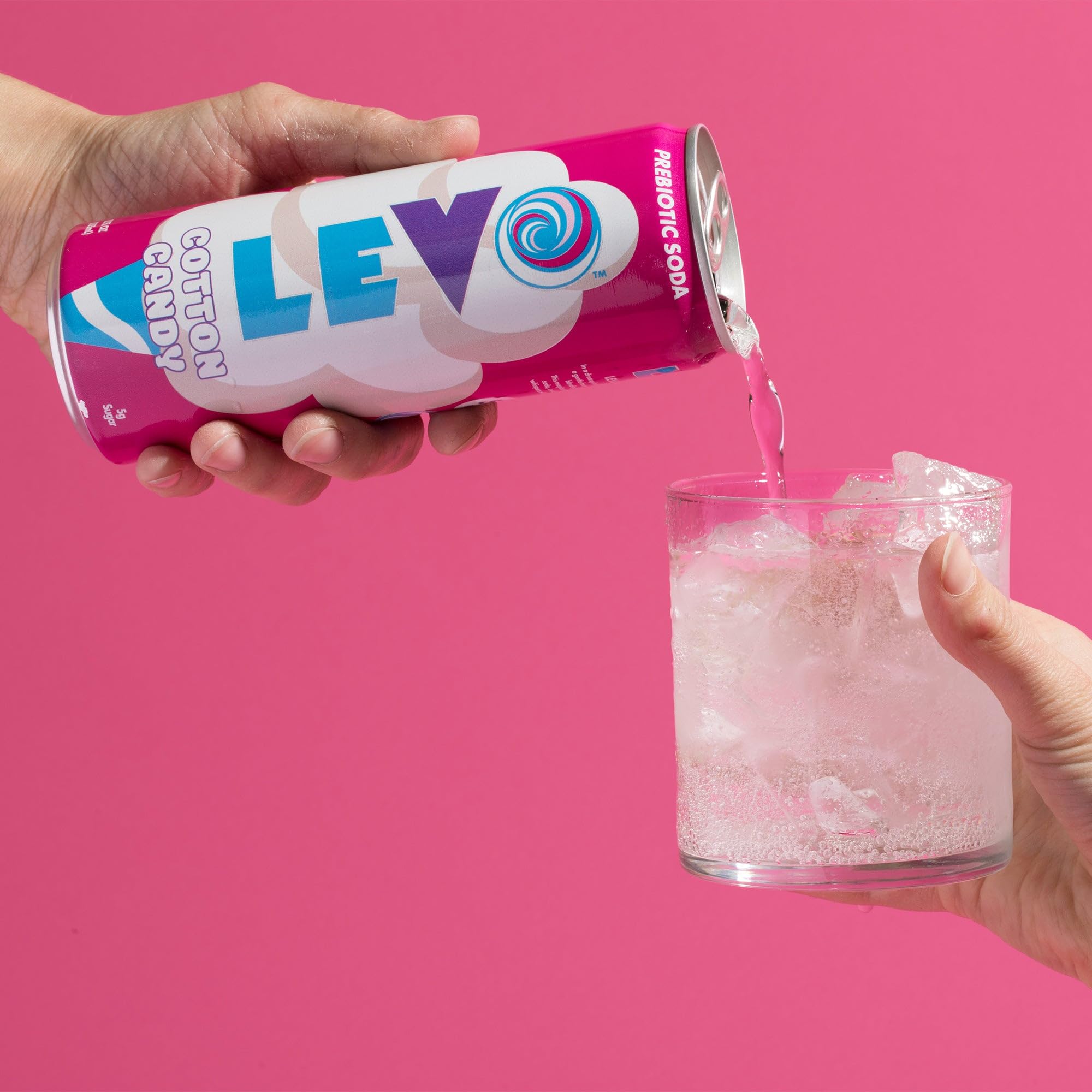 Snapklik.com : Levo Sparkling Prebiotic Soda w/Gut Health, Cotton Candy ...
