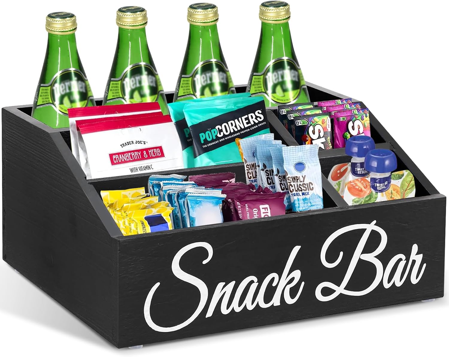 Amazon.com - Snack Organizer for Countertop, Wooden Snack Tray and Food ...