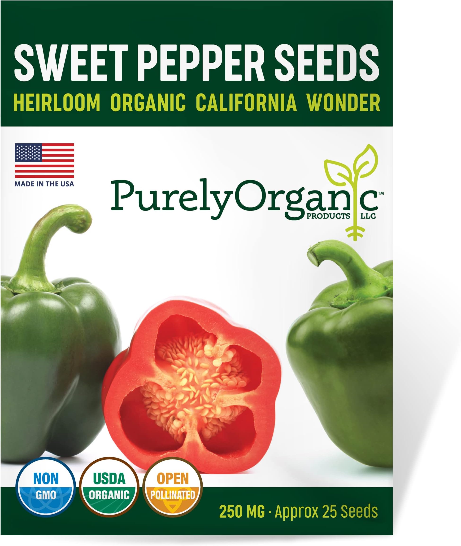 Amazon.com : Sweet Bell Pepper Seeds Collection, 200 Seeds, 4 Heirloom ...