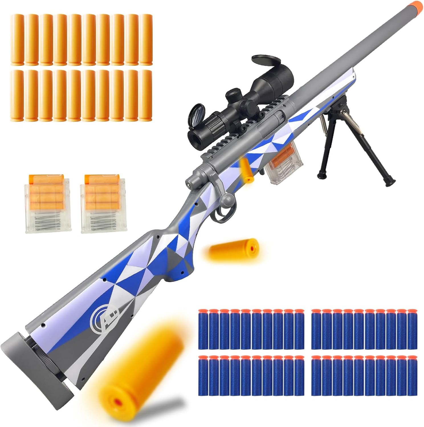 Amazon.com: AGM MASTECH M24 Soft Bullet Toy Gun, Empty Shell Ejecting ...