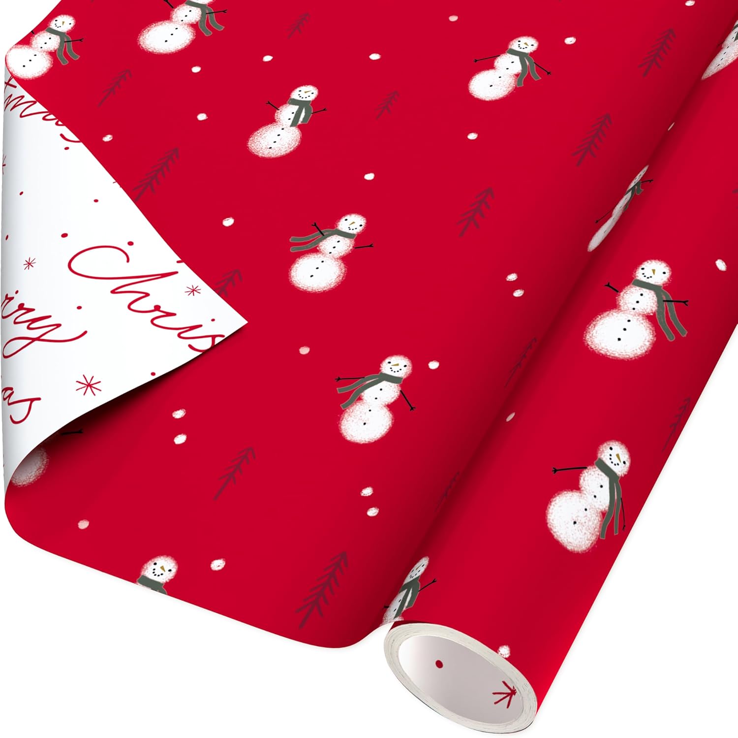 Amazon.com: American Greetings Reversible Snowman Christmas Wrapping ...