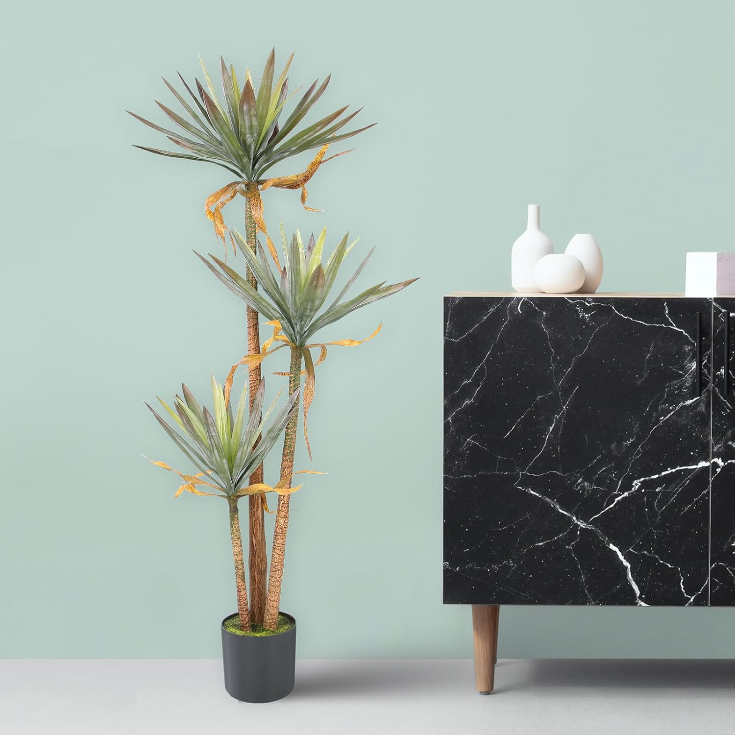 Amazon.com: crapelles Artificial Yucca Tree, 5.25FT Tall Fake Plant ...