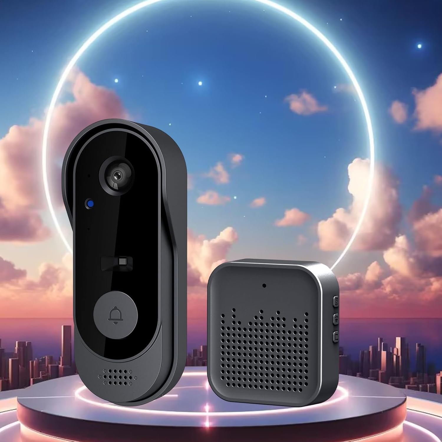 Amazon.com: Timbre inteligente, timbre de video inalámbrico Wi-Fi ...