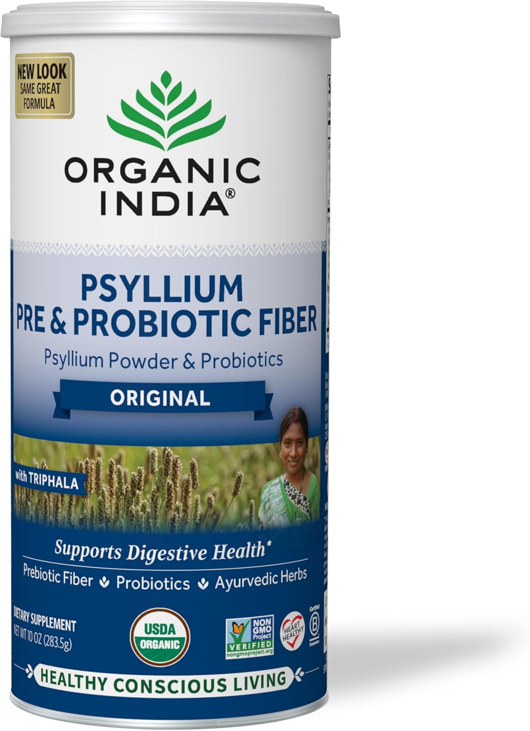 ORGANIC INDIA Psyllium Husk Powder - Pre & Probiotic Fiber Supplement ...