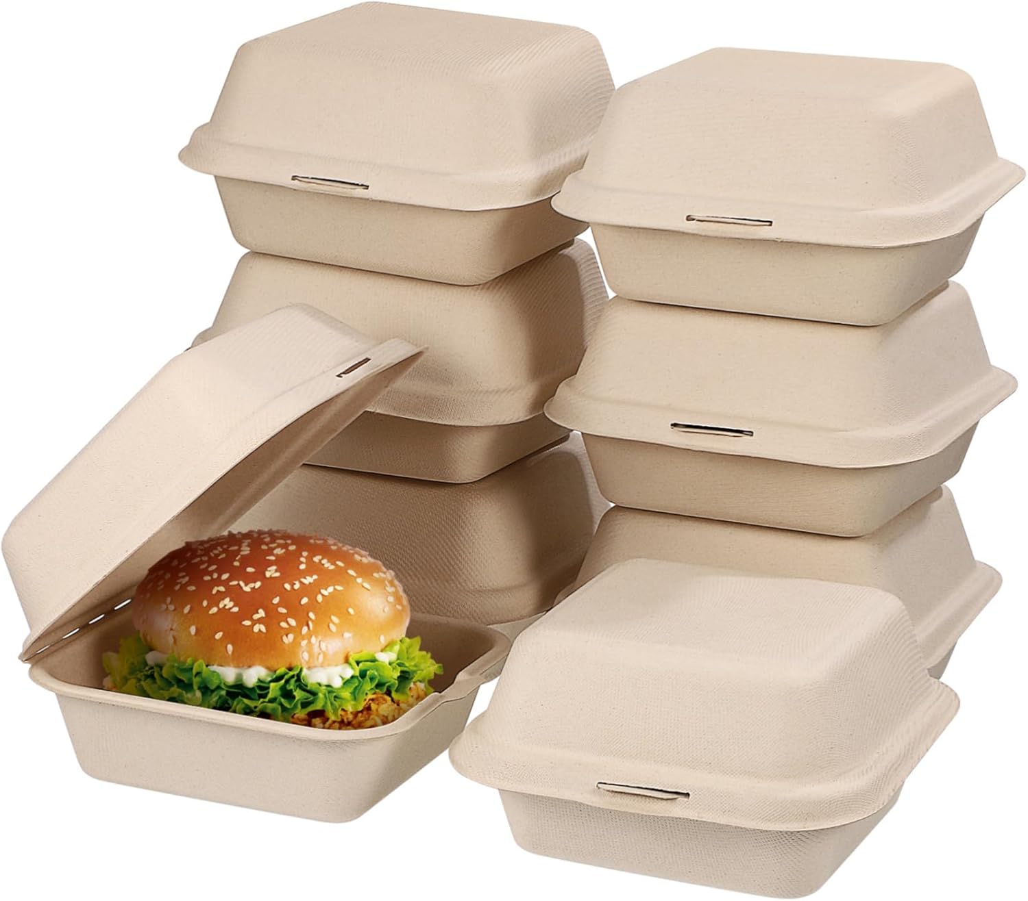 Amazon.com: PRETYZOOM 30Pcs Disposable Food Packaging Box Pulp Takeout ...