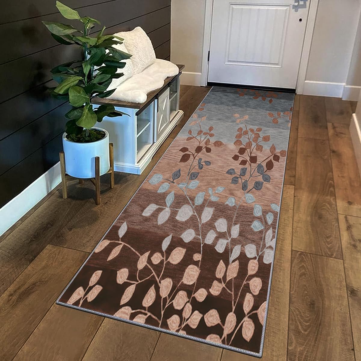 Siunwdiy Brown gray Runner Rug for Entryway Vintage 50x120cm Hallway ...