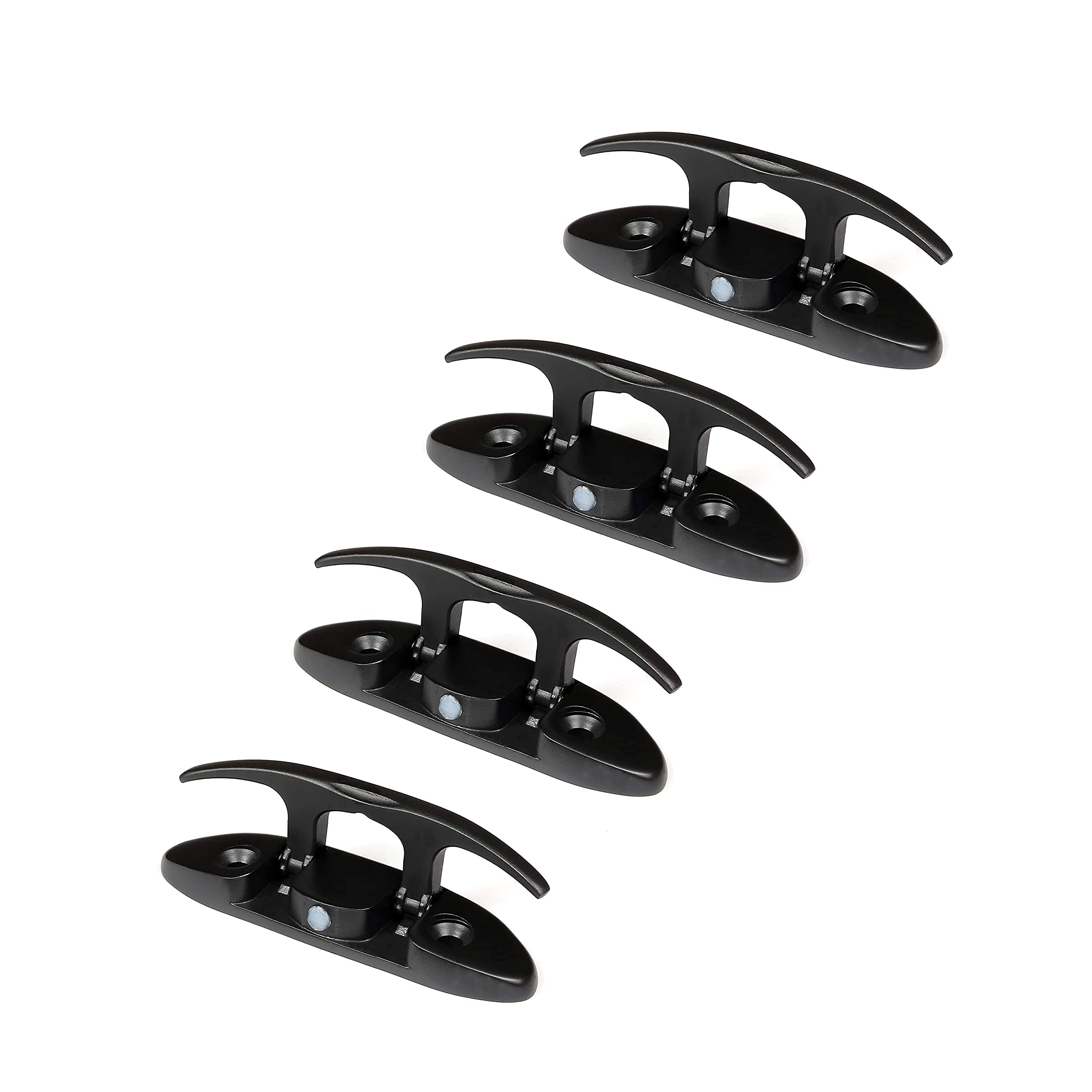 Snapklik.com : Mxeol Black Folding Boat Cleats Flip Up Cleat Stainless ...