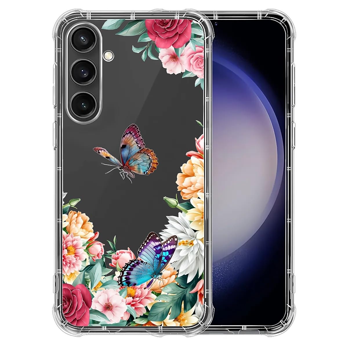 Amazon.com: ZHEGAILIAN Case Compatible with Samsung Galaxy S24 Plus Case,Butterfly Flowers ...