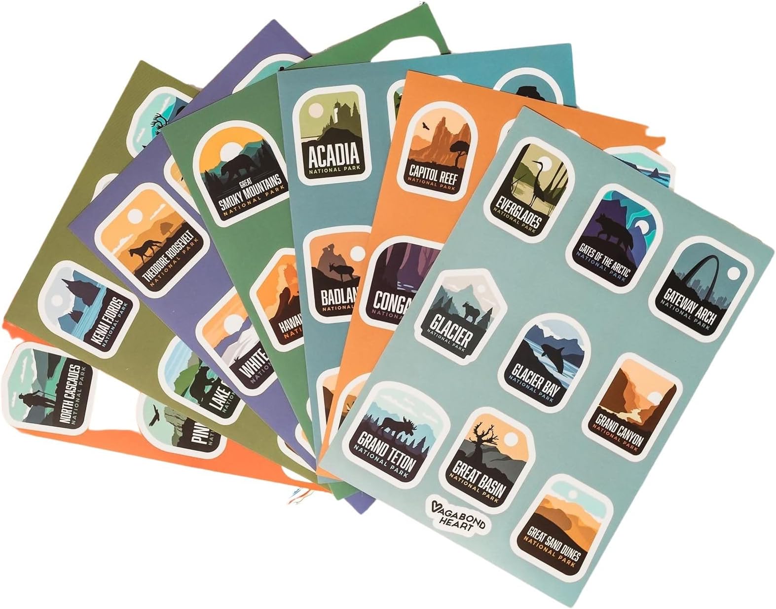 Amazon.com - 63 pcs 1"x1.5" National Park Passport Book Stickers Stamps ...