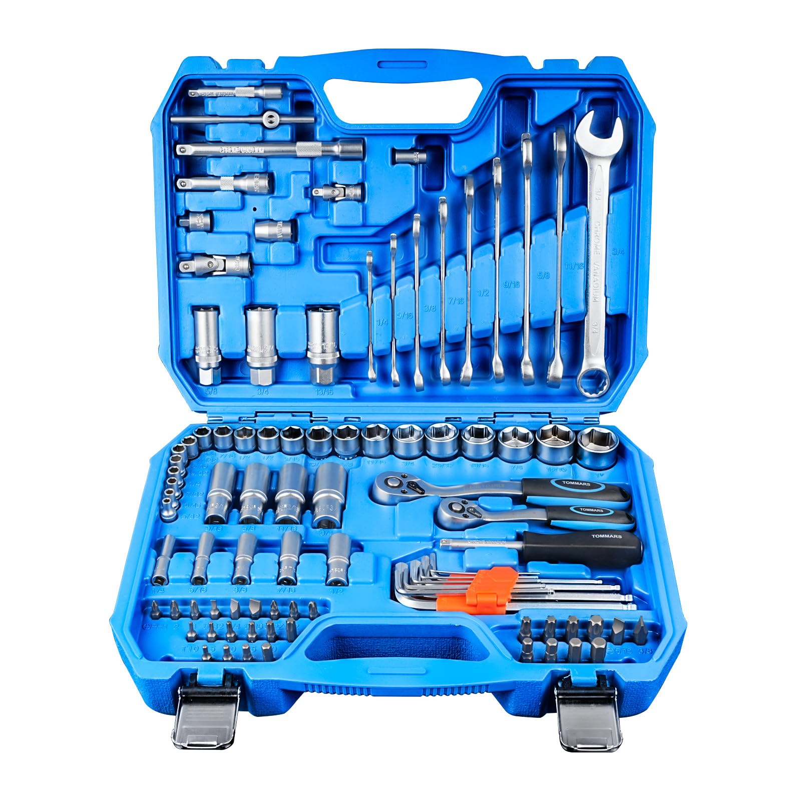 Amazon.com: TOMMARS Mechanic Tool Box Set Automotive, 92-piece 1/4" & 3 ...