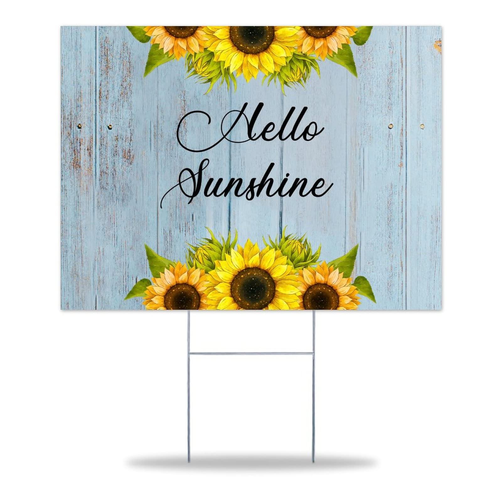 Amazon.com : Vintage Hello Sunshine Sunflowers Custom Yard Sign ...