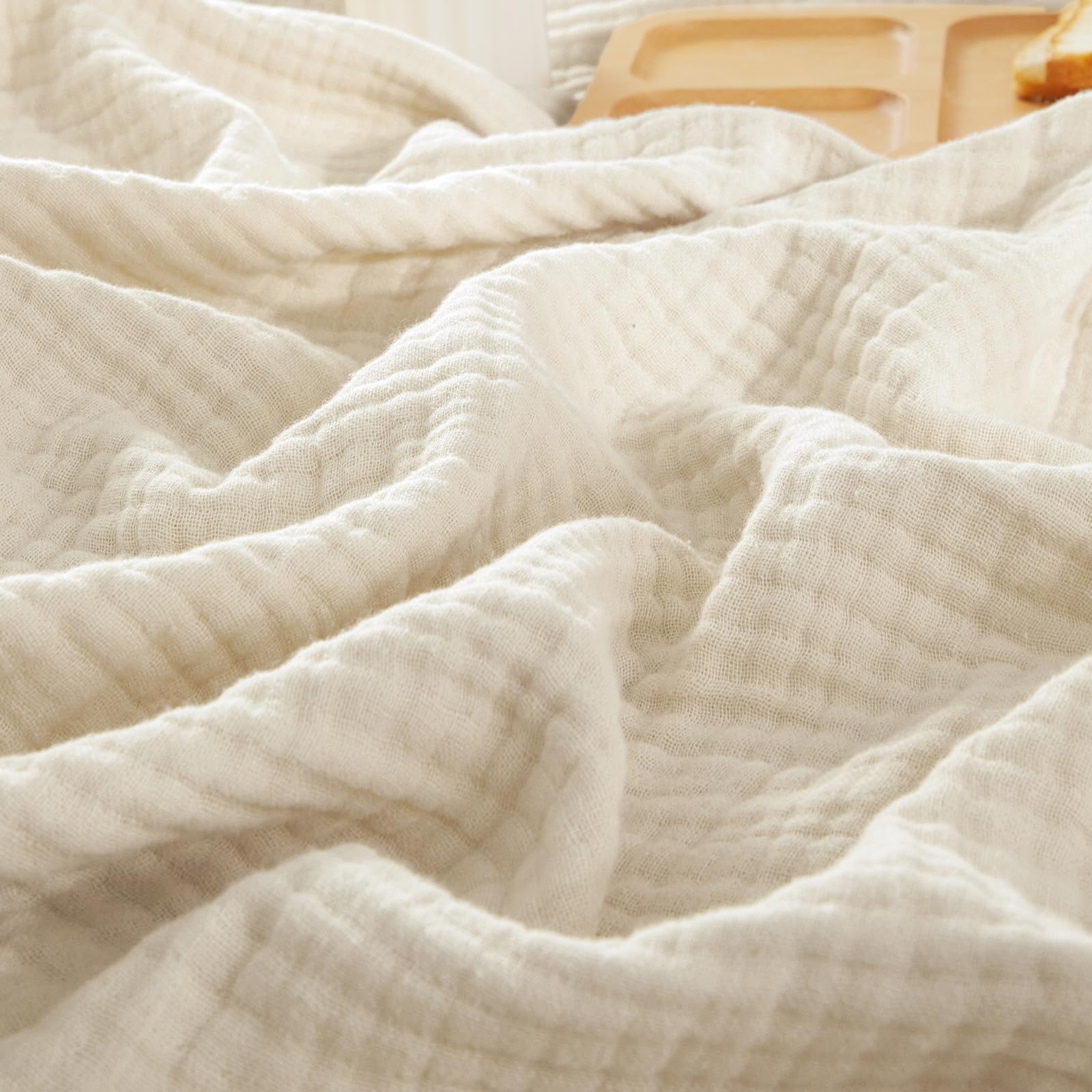 Amazon.com: KyraHome 100% Organic Cotton 90"x90" Queen Muslin Throw ...